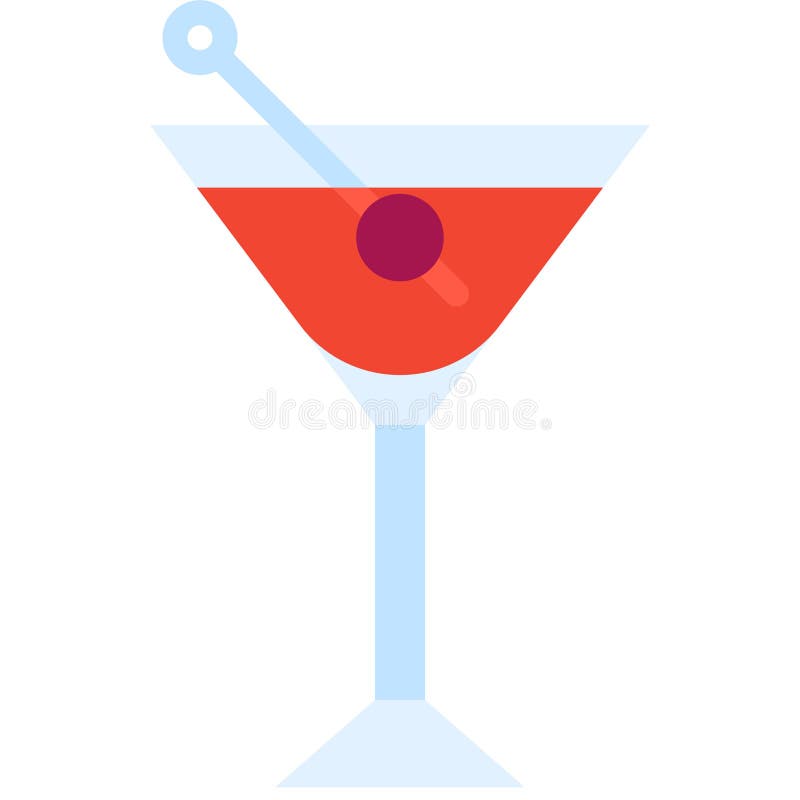 Manhattan Cocktail Icon, Alcoholic Mixed Drink Vector Stock Vector ...