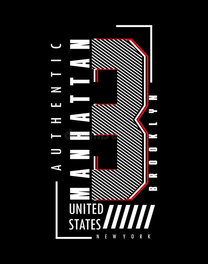 Manhattan Typography for T Shirt Design Stock Vector - Illustration of ...