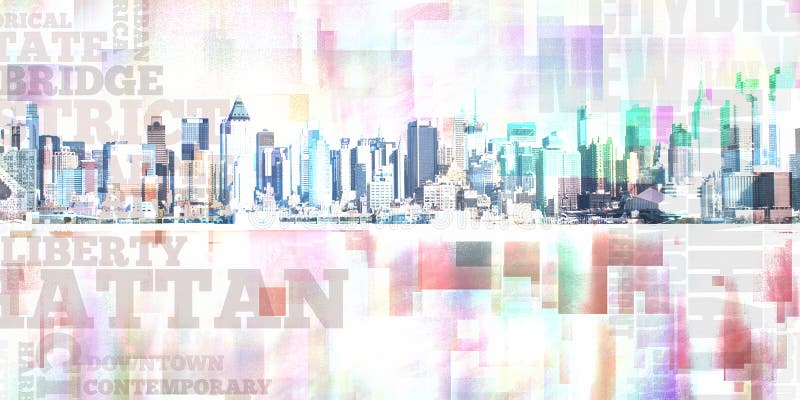 Manhattan Harbor. Modern Abstract Stock Illustration - Illustration of ...