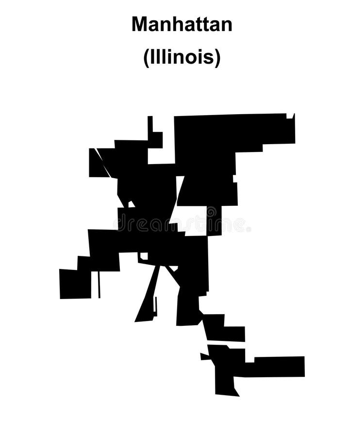 Manhattan outline map stock vector. Illustration of region - 357277045