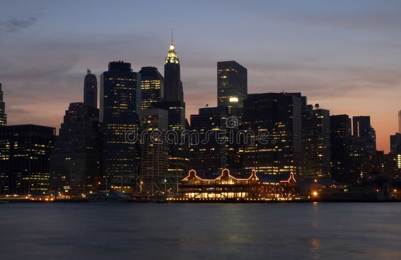 Manhattan lights stock photo. Image of evening, scene, night - 217072