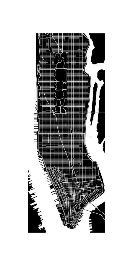 Manhattan Area Map with Landmarks Stock Vector - Illustration of park ...