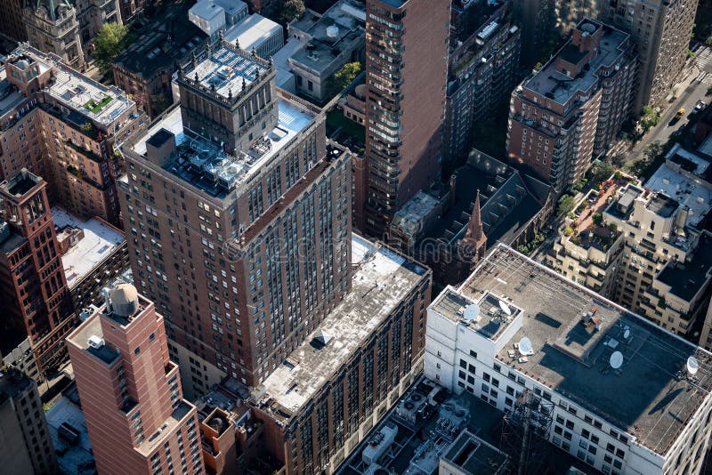 Manhattan Midtown Buildings Top View. New York Stock Image - Image of ...
