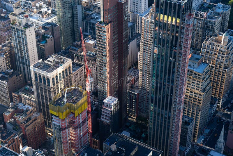 Manhattan Midtown Buildings Top View. New York Stock Image - Image of ...
