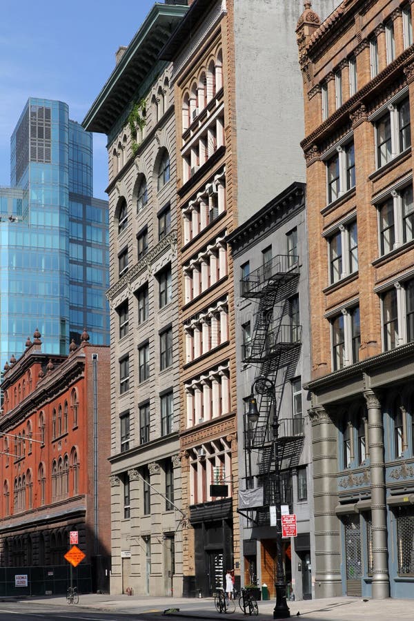 Old Office Buildings in Lower Manhattan Stock Image - Image of fire ...