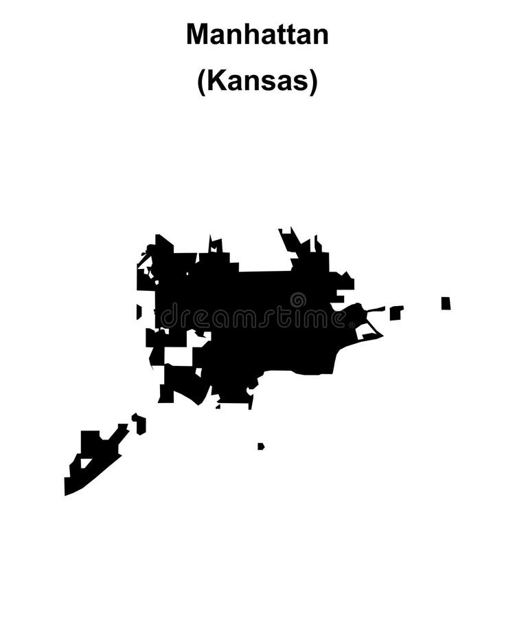 Manhattan outline map stock vector. Illustration of shape - 357328644
