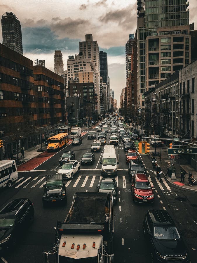 Manhattan Road Seeing from Above Editorial Photo - Image of traffic ...