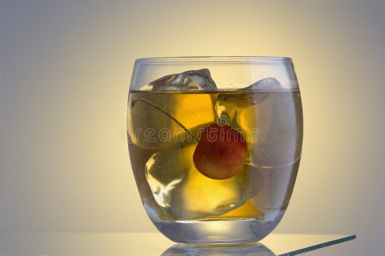 Manhattan or Rob Roy Cocktail on the Rocks Stock Photo - Image of ...
