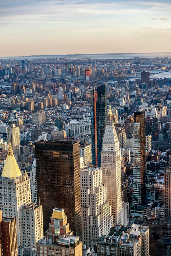 Manhattan Skyline from Above, New York City Stock Image - Image of ...