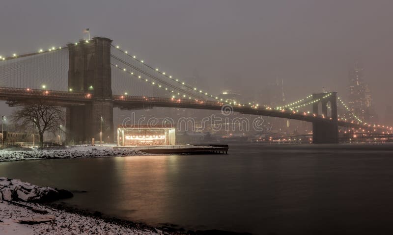 Manhattan Skyline, Snowstorm Stock Photo - Image of snow, city: 39934004