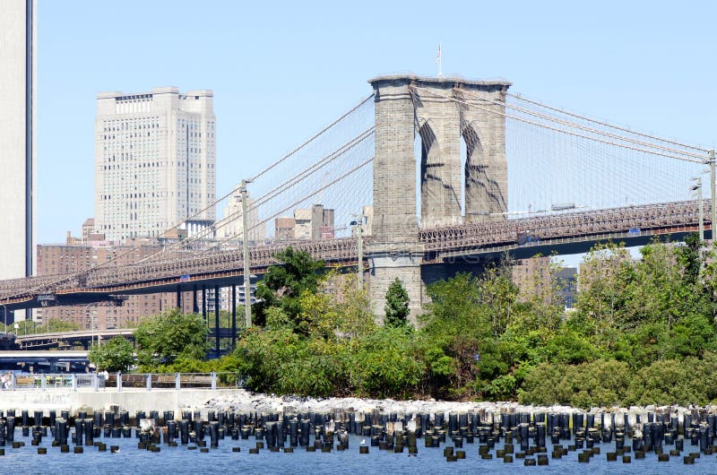 Manhattan Towers of the Brooklyn Bridge Editorial Photo - Image of east ...
