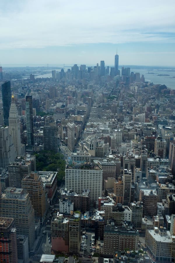 Manhattan vertical stock photo. Image of town, aerial - 239991952