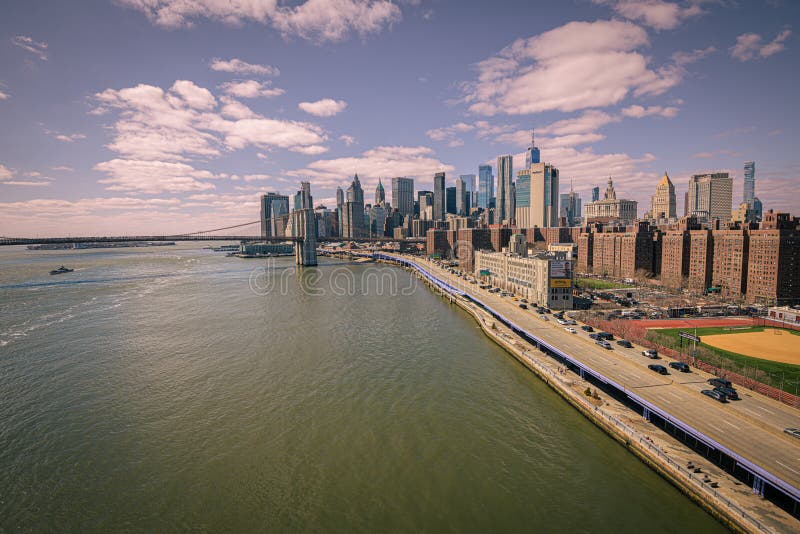 Manhattan View from Manhattan Bridge, New York Editorial Stock Photo ...