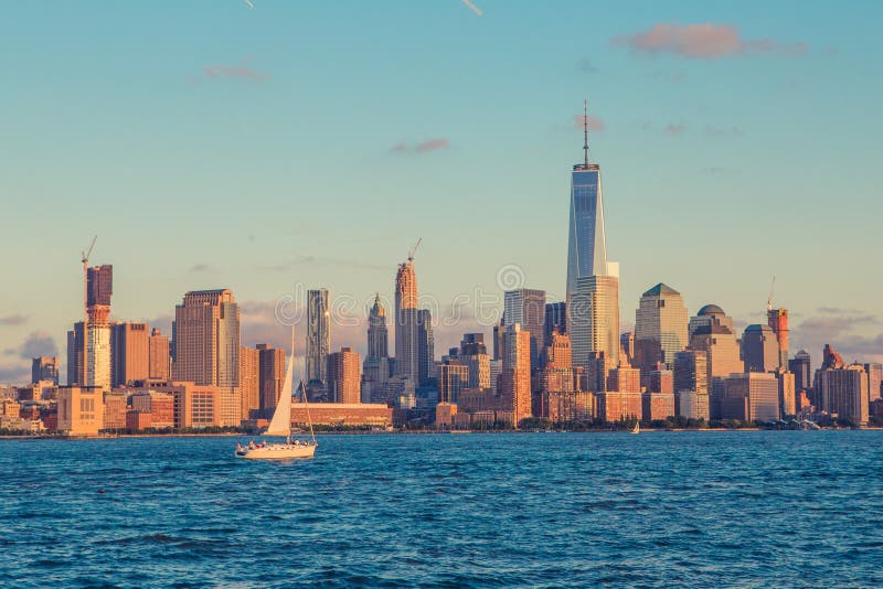 Manhattan View from Hoboken Stock Image - Image of evening, hoboken ...