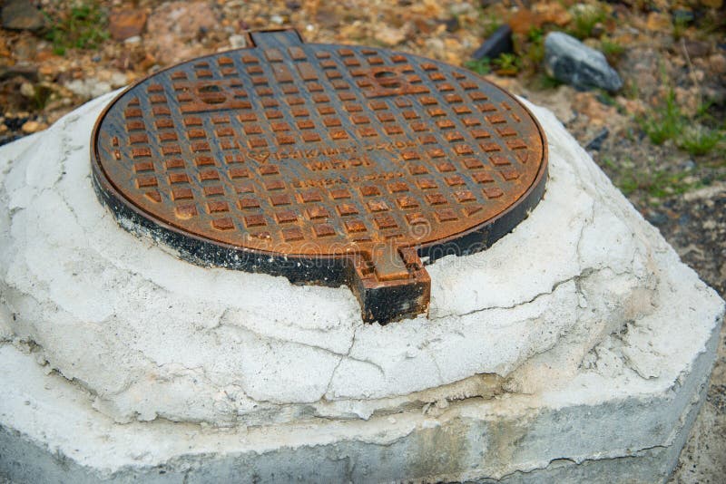 Manhole, building pipe stock image. Image of pipe, sand - 254683177