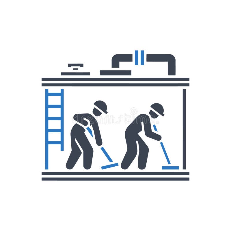 Manhole Cleaning Workers Icon Stock Vector - Illustration of sewer ...