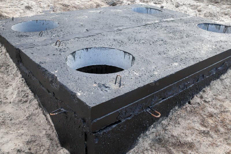 Manhole in the Concrete Block Stock Image - Image of city, hatch: 179677181