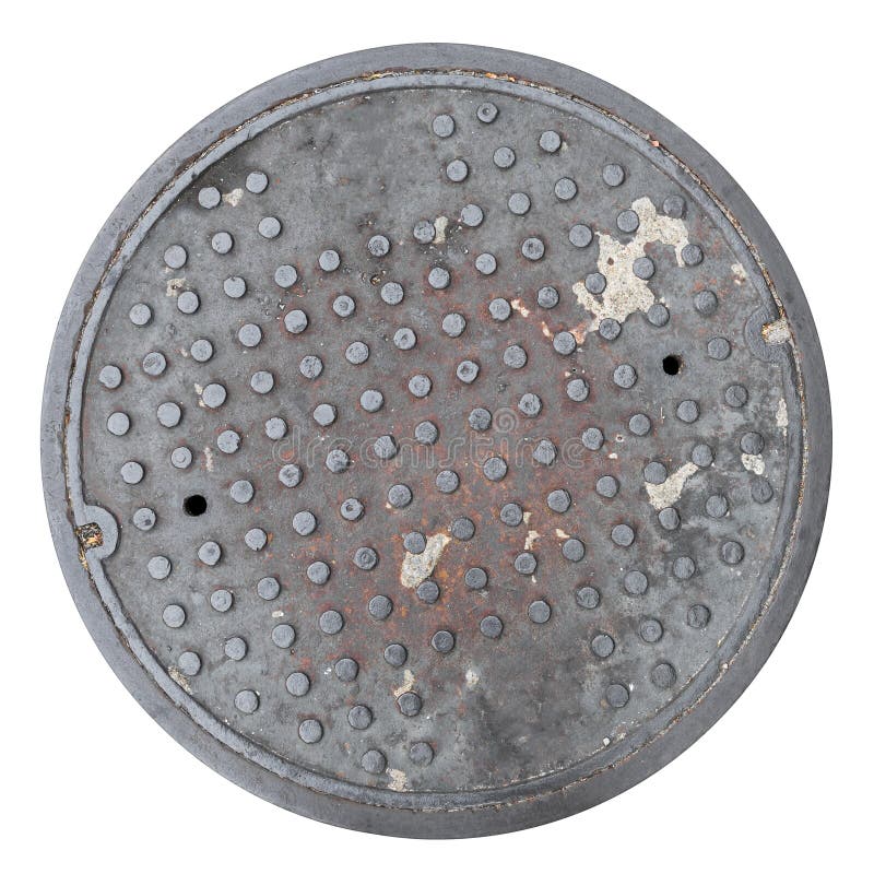 Manhole cover isolated stock photo. Image of cover, construction - 69288796