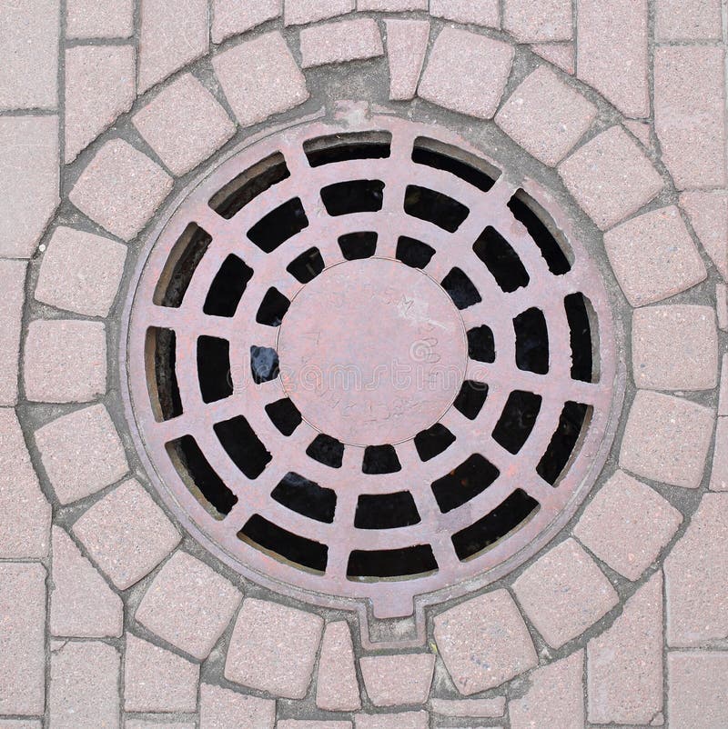 Manhole cover with slots stock image. Image of technical - 121103307