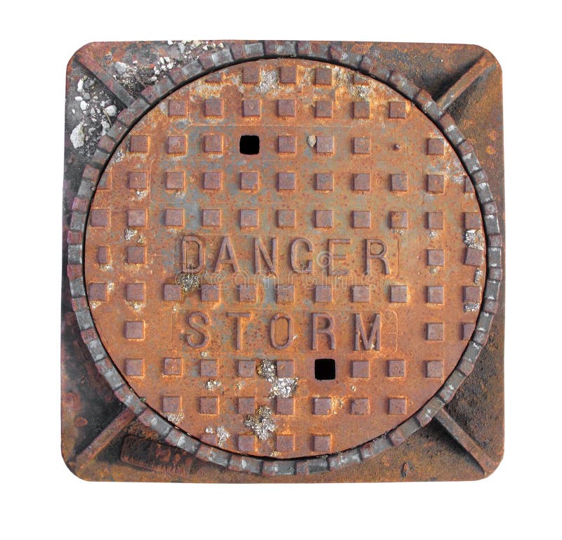 Manhole Cover for Storm Drain Isolated Stock Image - Image of cover ...