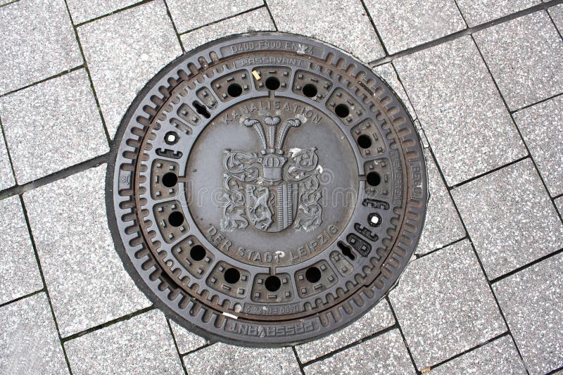 Manhole in Halle, Germany stock photo. Image of dome - 365401514