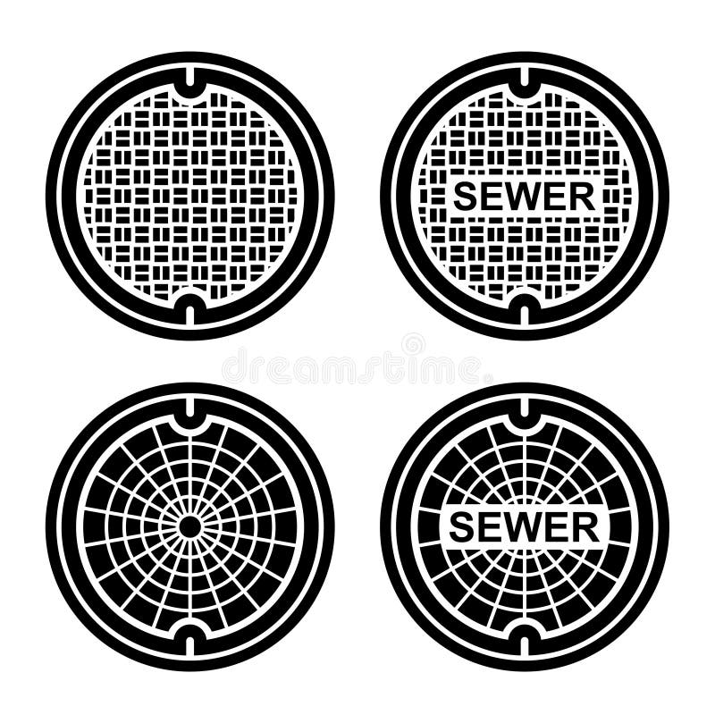 Manhole Sewer Cover Black Symbol Stock Vector - Illustration of graphic ...