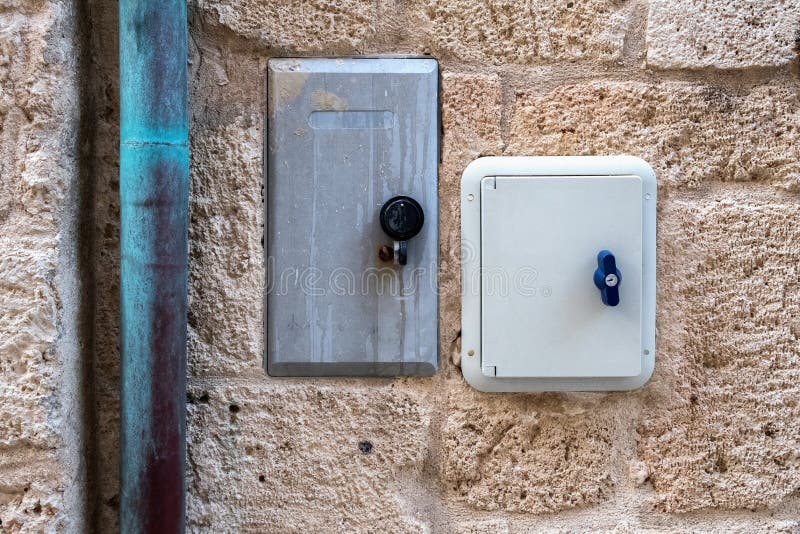 Manhole in the Wall, Technical Box Stock Photo - Image of industry ...
