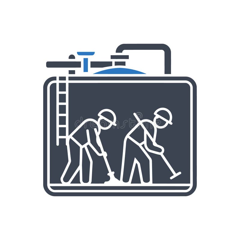 Manhole Workers Icon stock vector. Illustration of digging - 373151631