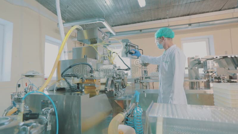 The Process of Packaging Medicines in a Gelatinous Shell. Manufacturing ...