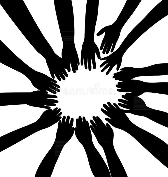 Mani insieme, vettore illustrazione vettoriale. Illustrazione di vivere ...