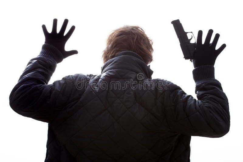 Mani su con la pistola fotografia stock. Immagine di gangster - 37686208