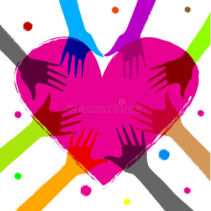 Mani su cuore illustrazione vettoriale. Illustrazione di emergenza ...