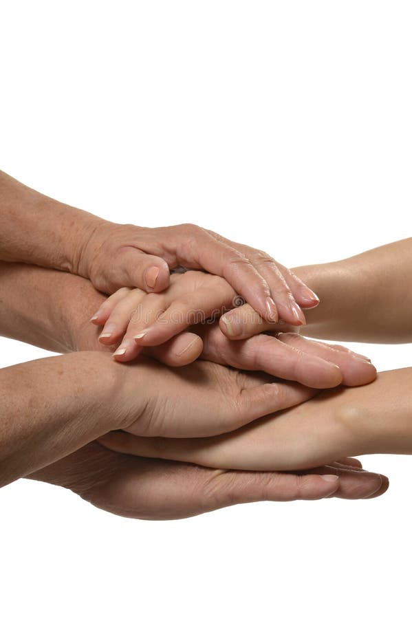 Mani Unite Isolate Su Concettuale Bianco Immagine Stock - Immagine di ...