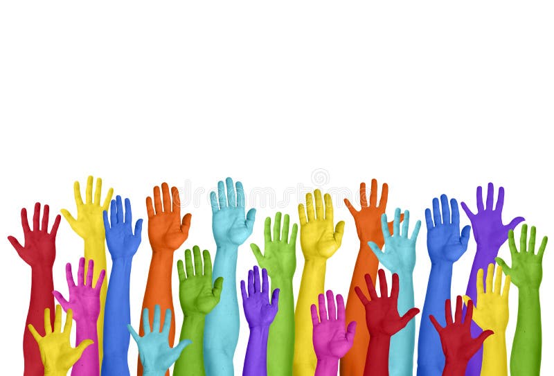 Mani colorate illustrazione vettoriale. Illustrazione di telaio - 32062821