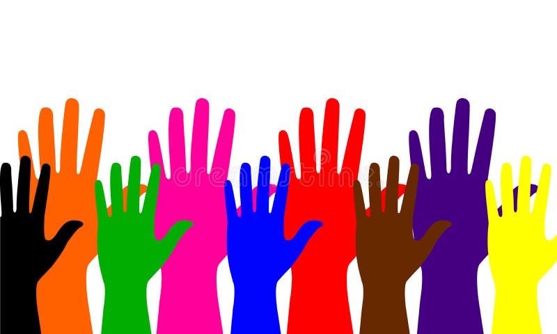 Due mani colorate illustrazione vettoriale. Illustrazione di donna ...