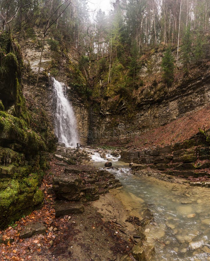Maniavskii Waterfall. Maniava. Ukraine Stock Image - Image of ...