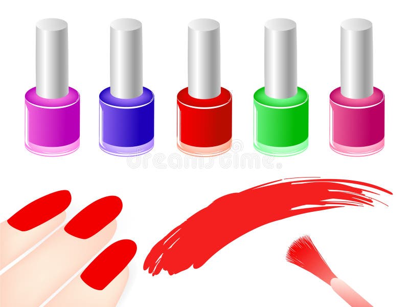 6 Steps To Paint Nails, Vector Tutorial Stock Vector - Illustration of ...