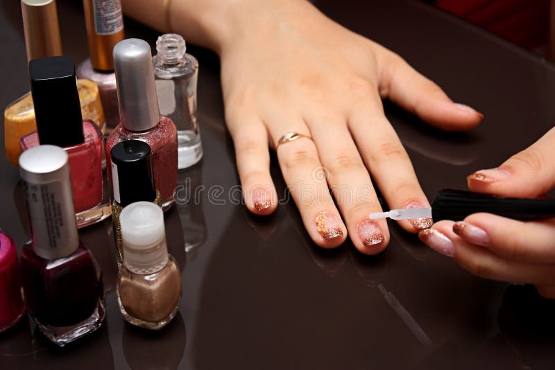 Figures on nails stock photo. Image of female, cosmetic - 2720894