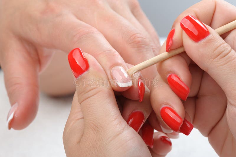 Manicure Applying - Cleaning the Cuticles Stock Photo - Image of ...