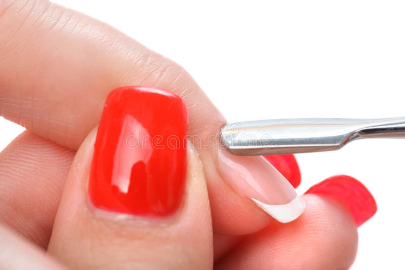 Manicure Applying - Cleaning the Cuticles Stock Photo - Image of tool ...