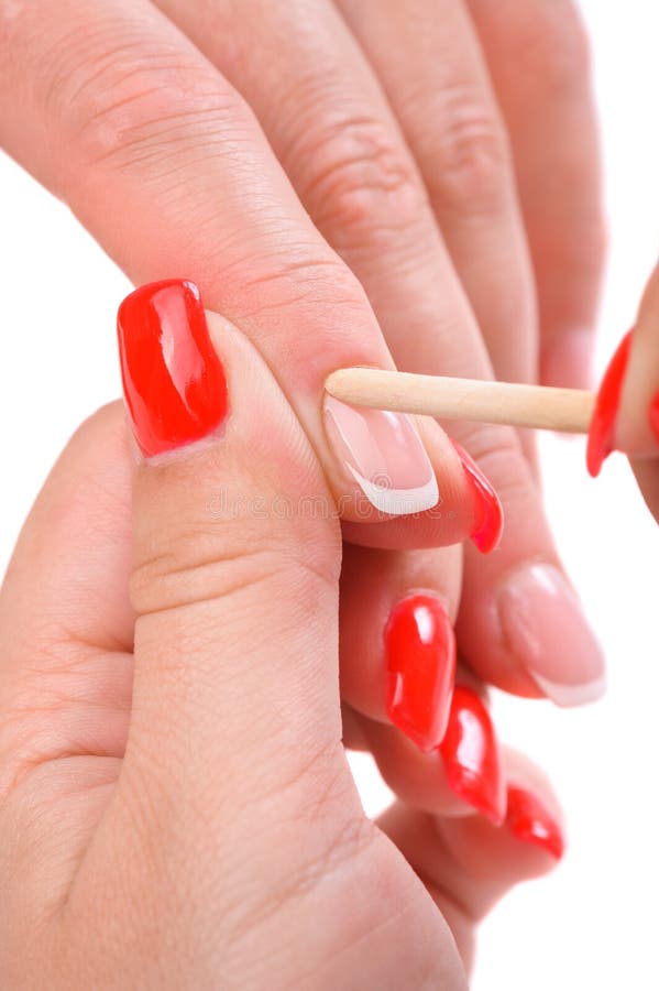 Manicure Applying - Cleaning the Cuticles Stock Image - Image of skin ...