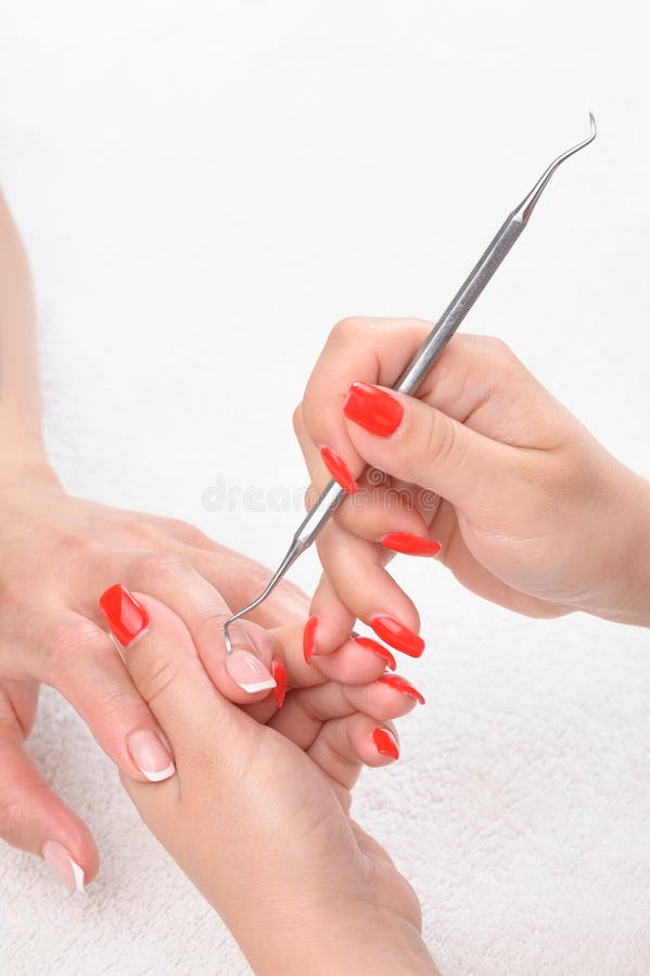 Manicure Applying - Cleaning the Cuticles Stock Photo - Image of ...