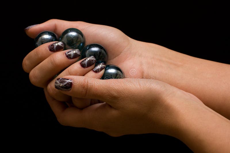 Manicure with balls stock photo. Image of blush, creativity - 9694164