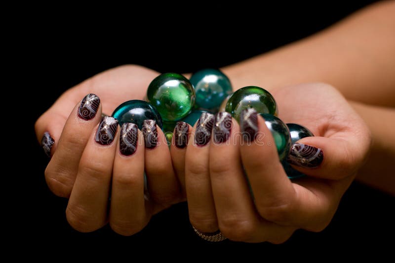 Manicure with balls stock photo. Image of blush, creativity - 9694164