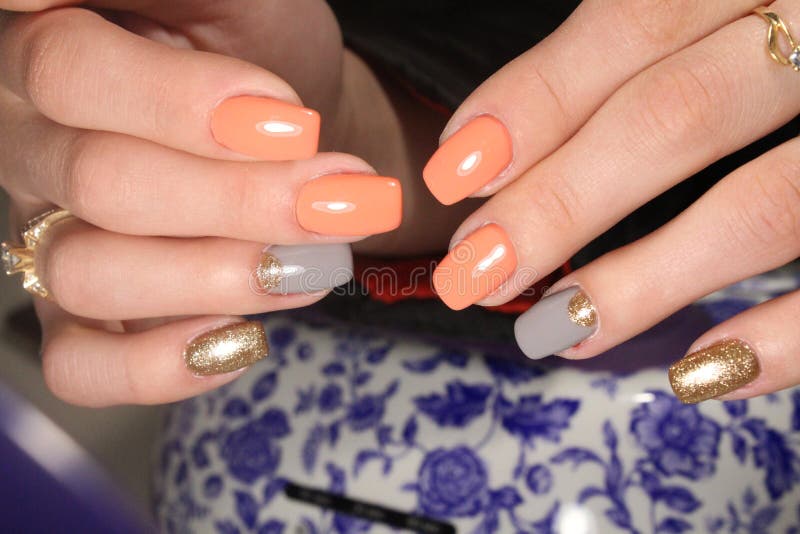 Manicure, Bright Design on the Nails Stock Image - Image of manicure ...