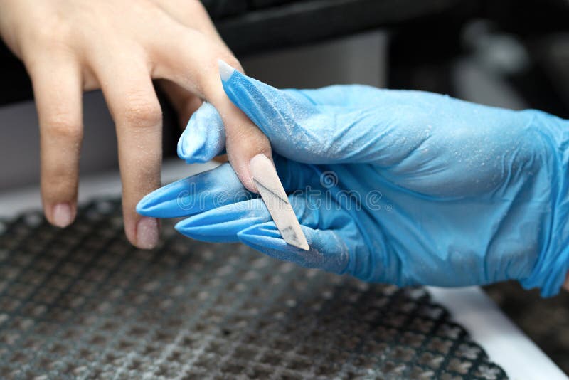 Manicure Edge Nail Smoothing Stock Photo - Image of grooming ...