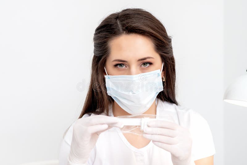 Manicure Master with Mask on Face Stock Image - Image of manicurist ...