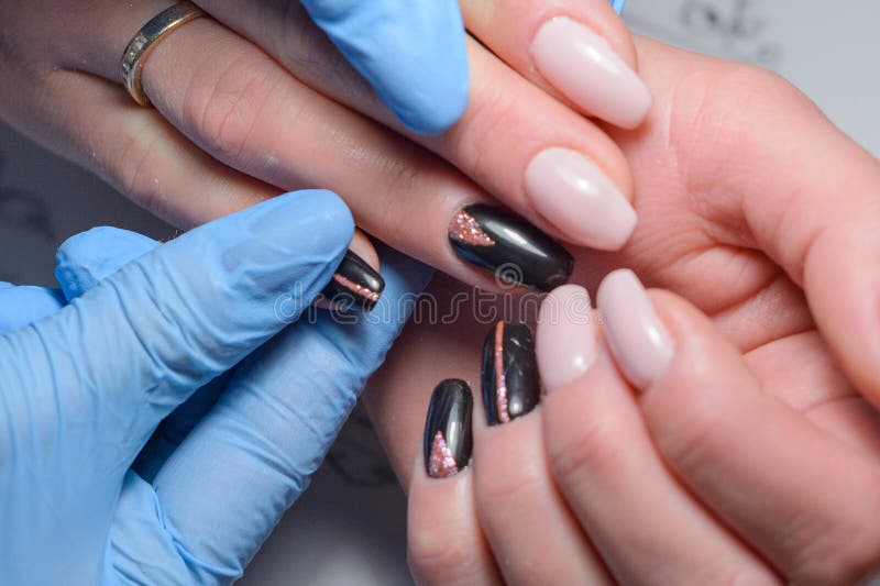 Manicure, Nail Extension, Gel Coating Stock Image - Image of acryle ...