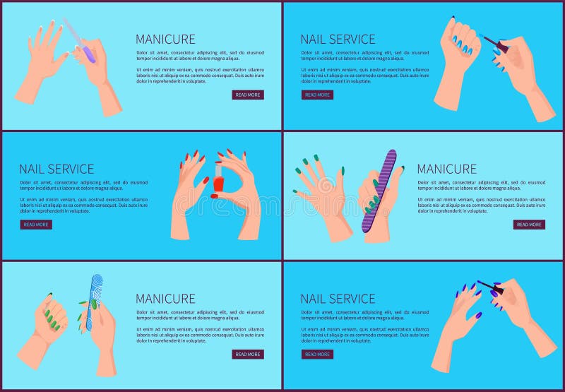Manicure and Nail Service Set Vector Illustration Stock Vector ...