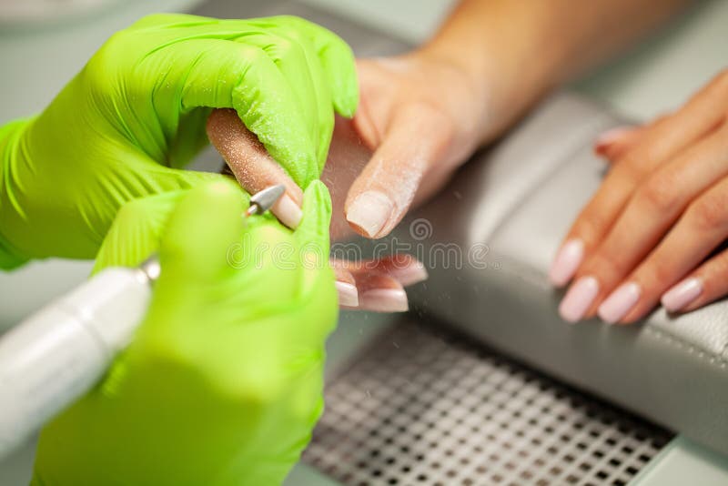 Manicure. Nails Master Doing Manicure in Beauty Studio Stock Photo ...